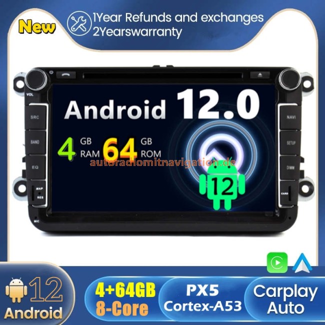 VW Golf 6 MK6 Android 12.0 Autoradio GPS Navigationsysteme mit ...